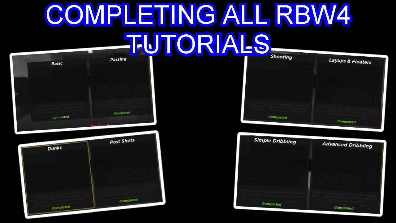 COMPLETING ALL TUTORIALS IN RBW4 BETA | RBW4 BETA - YouTube