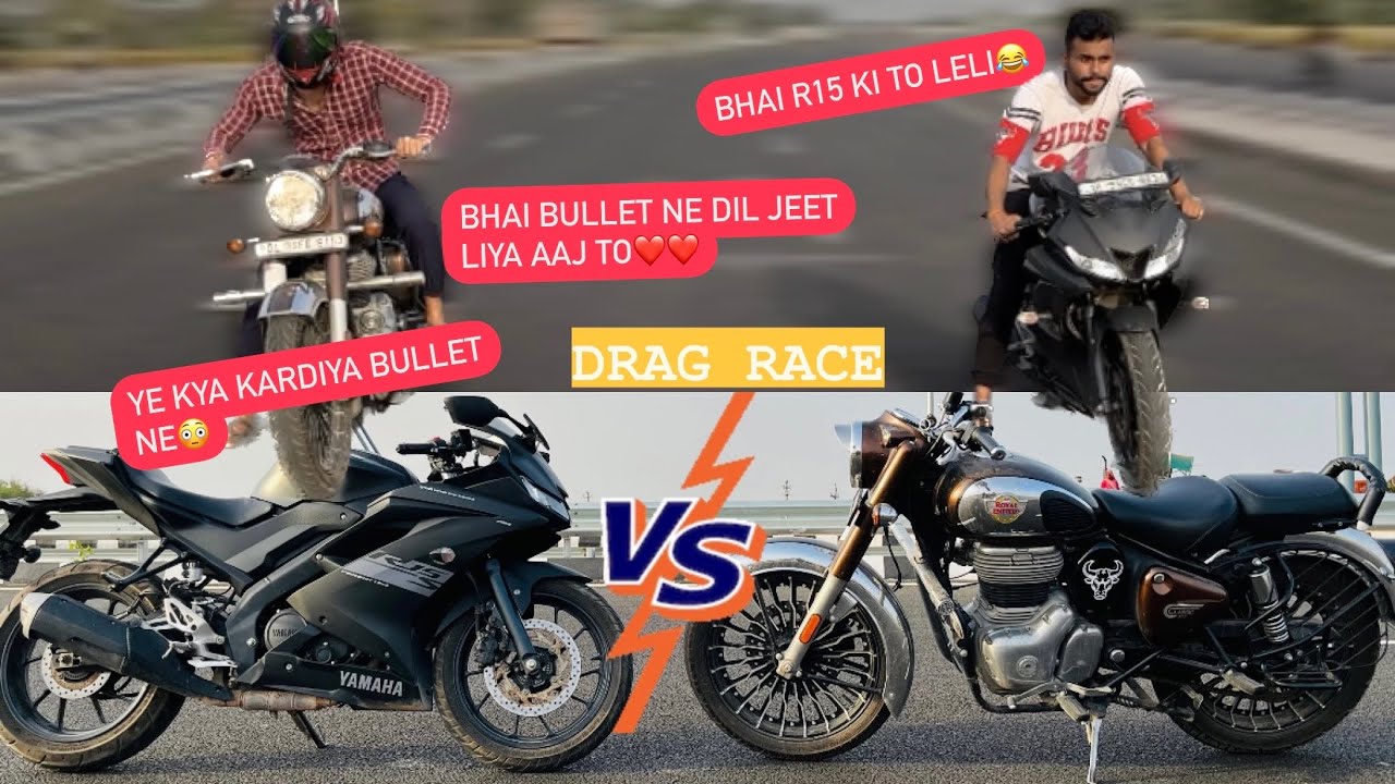 BULLET KA KAMAL🔥 | R15 VS BULLET | DRAG RACE - YouTube