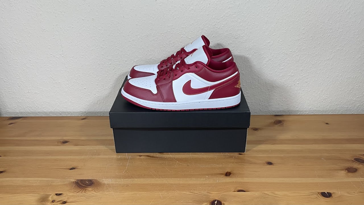 Nike Air Jordan 1 Low Cardinal Red 553558-607 - YouTube