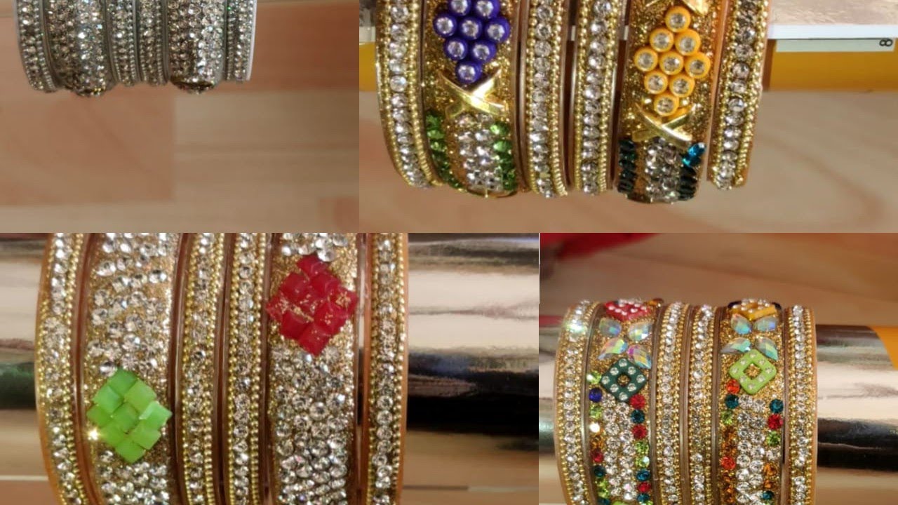 new design stone bangles - YouTube