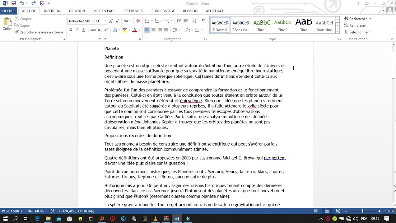 Notion de thème sur word - YouTube