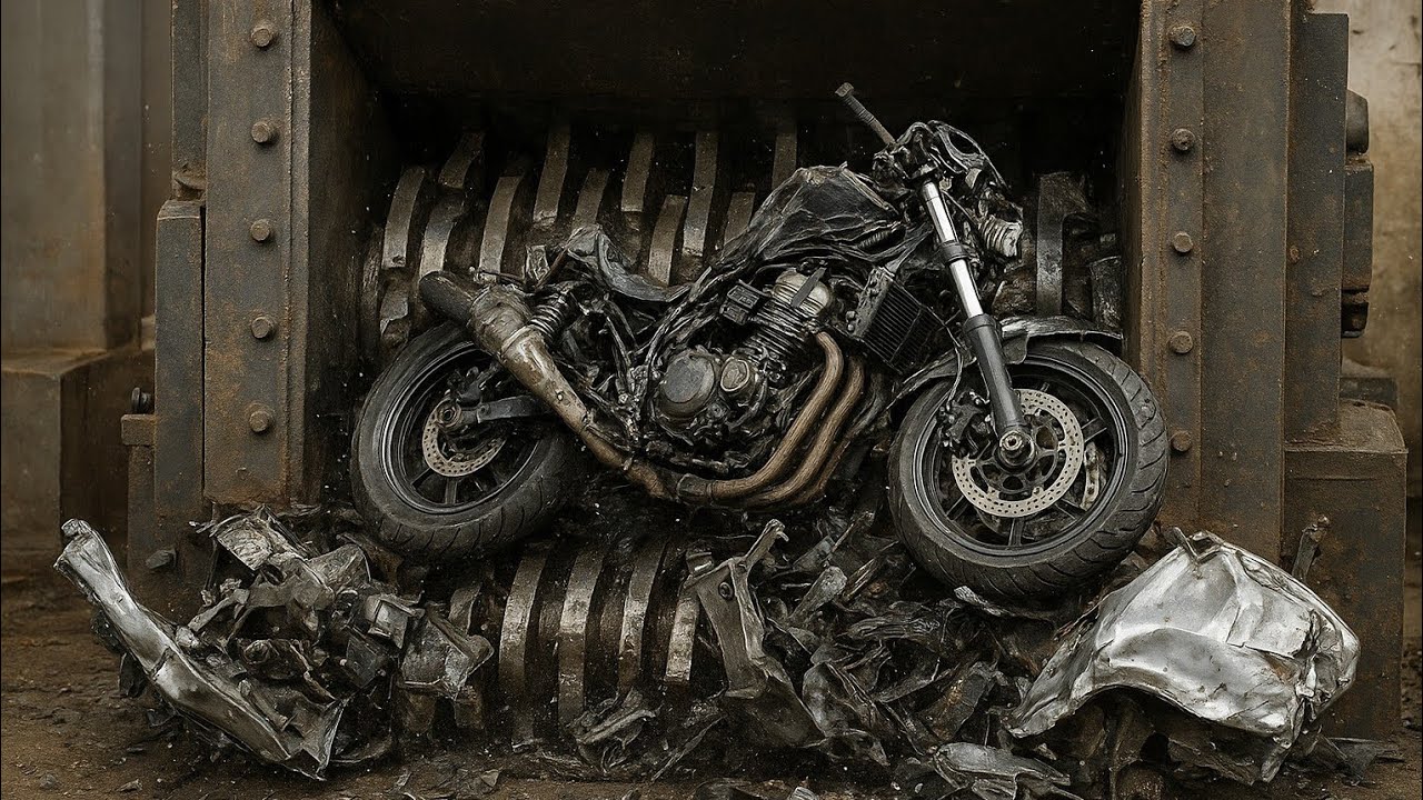 Industrial Shredder VS Heavy Motorcycle | Extreme Test - Shredder VS ...