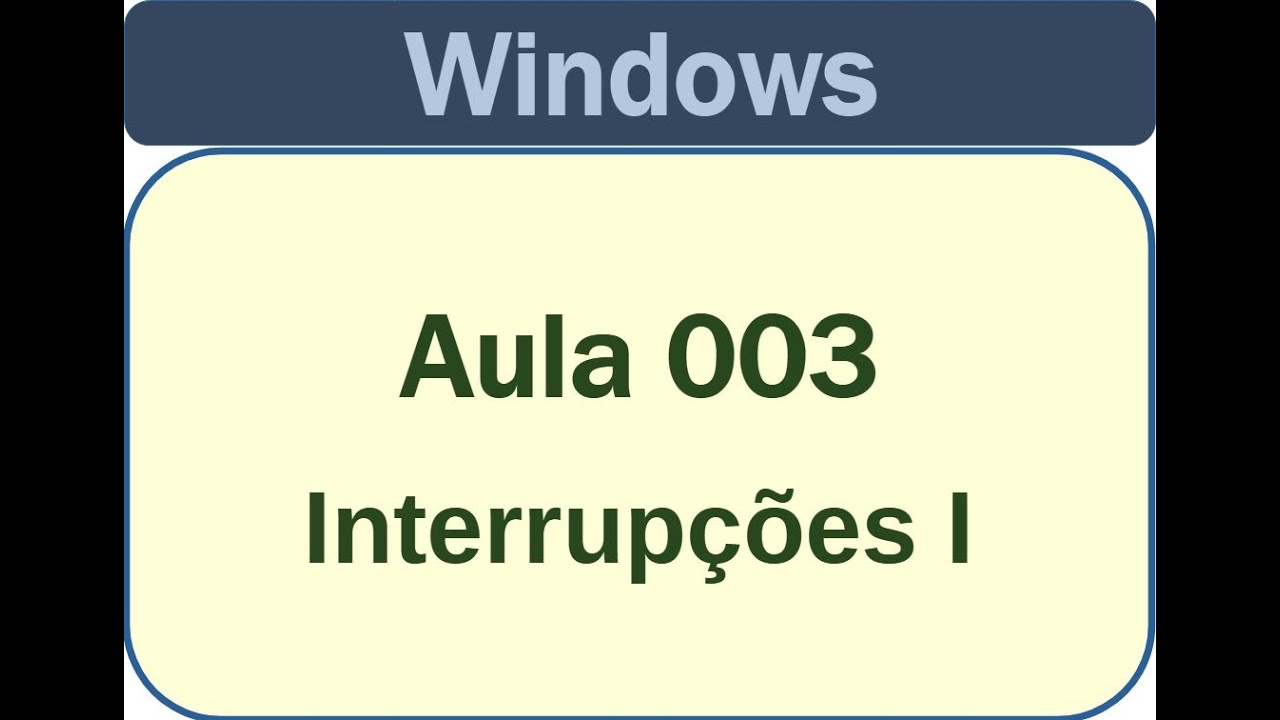 Curso de Windows 003 - Interrupções - IRQ e outros - YouTube