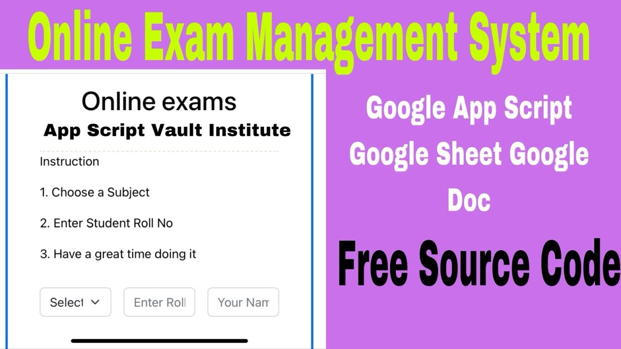 How make Online Exam Web App with Google Apps Script & Sheets | Step-by ...