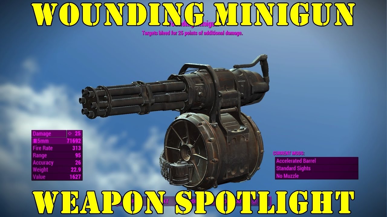 Fallout 4: Weapon Spotlights: Wounding Minigun - YouTube