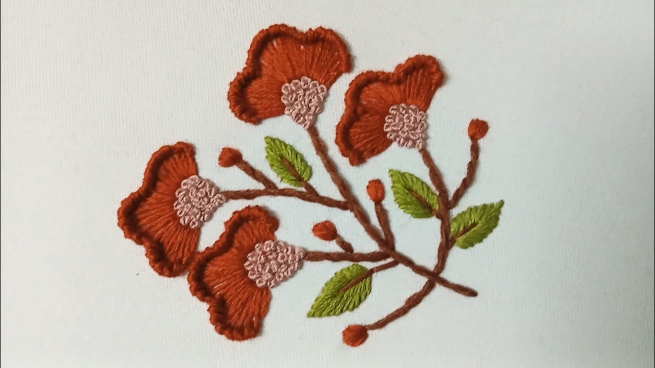 Simple And Beautiful Floral Embroidery | Elegant Embroidery Flowers ...