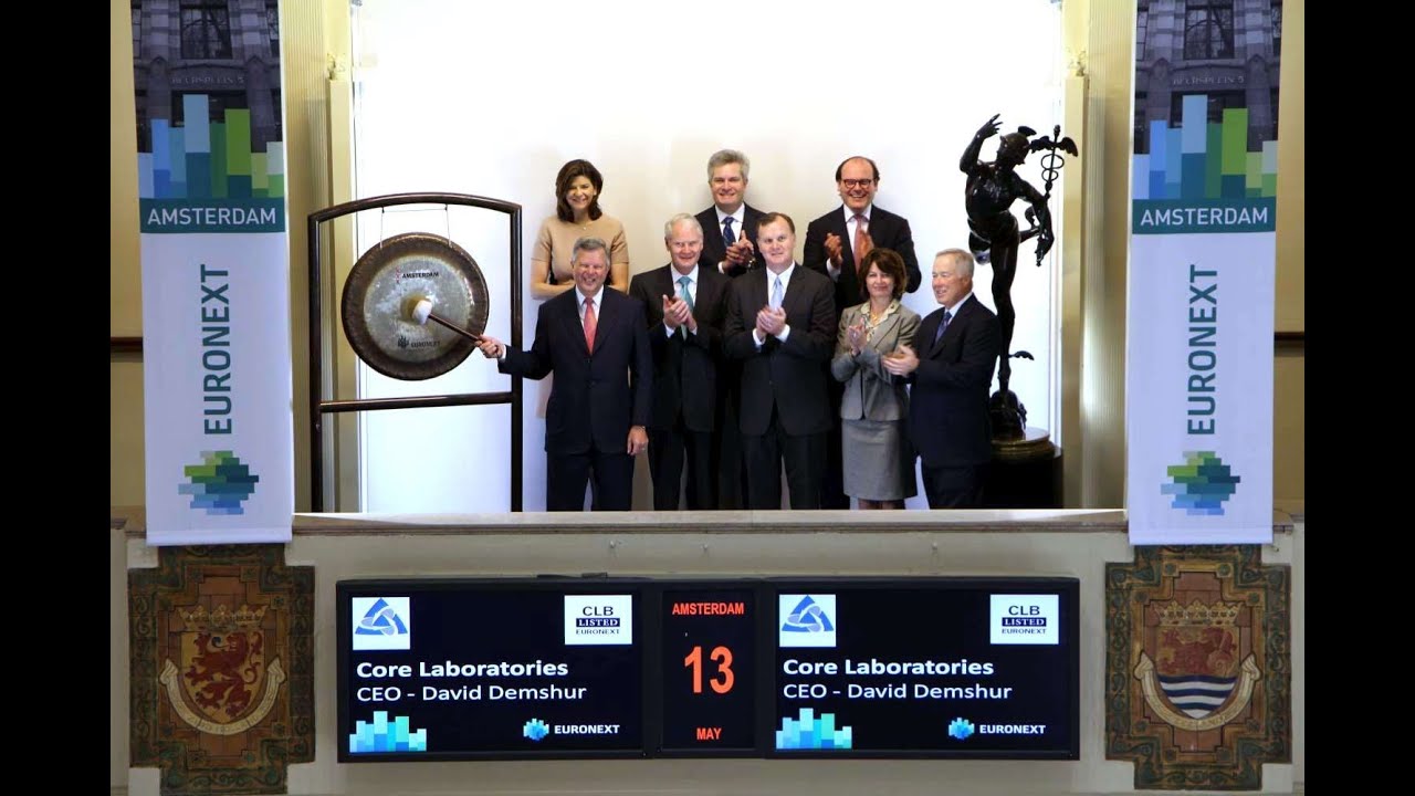 CEO en CFO Core Laboratories vieren 2-jarige beursnotering - YouTube