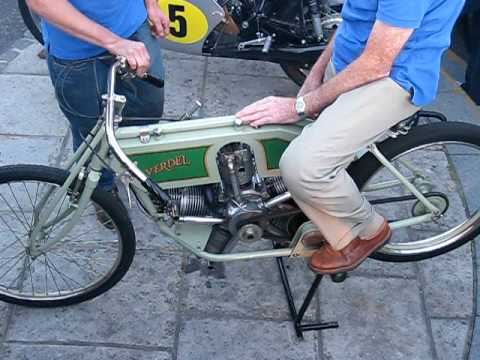 Classic Verdel 5 cylinder radial engine motorbike being run. - YouTube