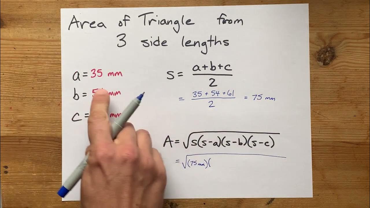 Area of a Triangle (Given 3 Sides) (Heron's Formula) - YouTube