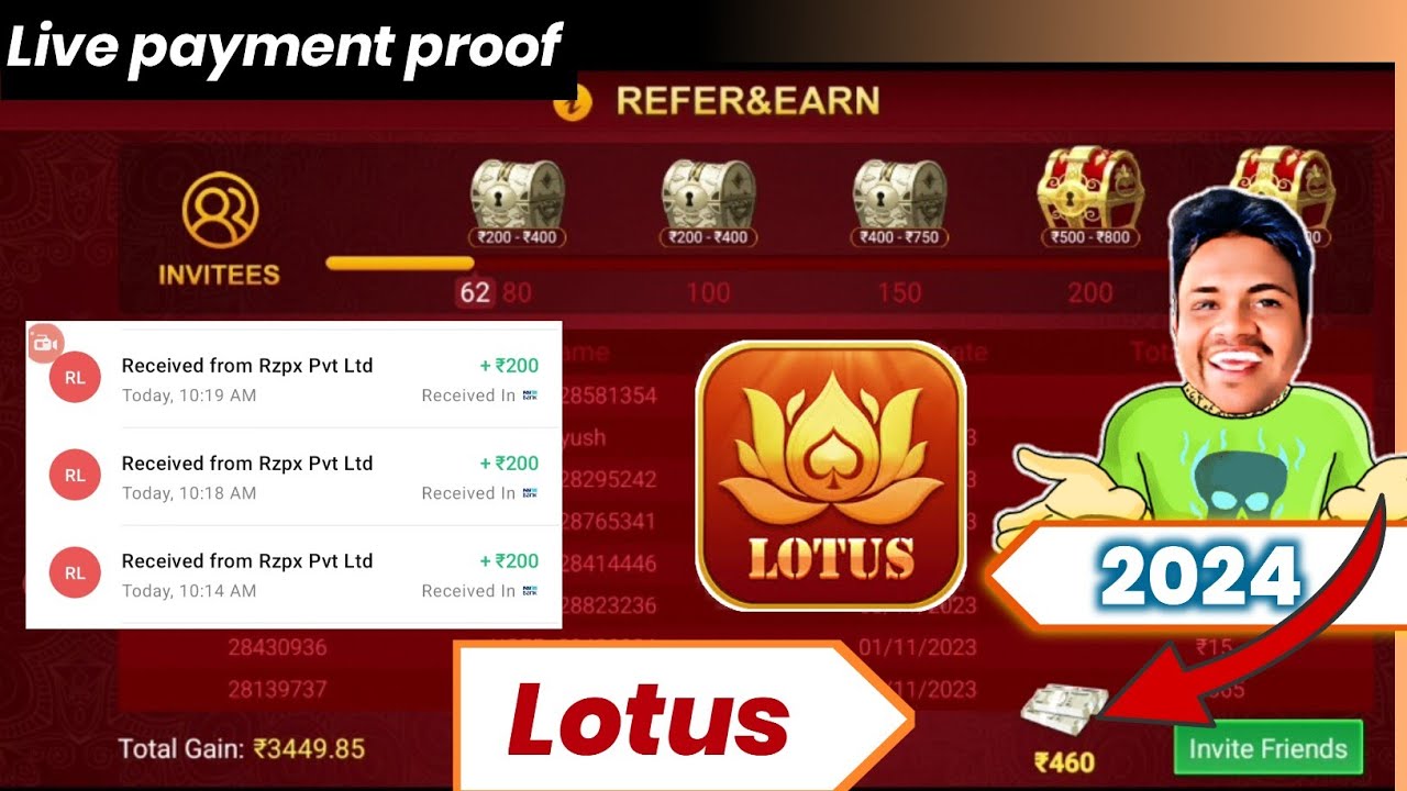 teen patti Lotus Game app || Unbelievable referral rebate Income from ...