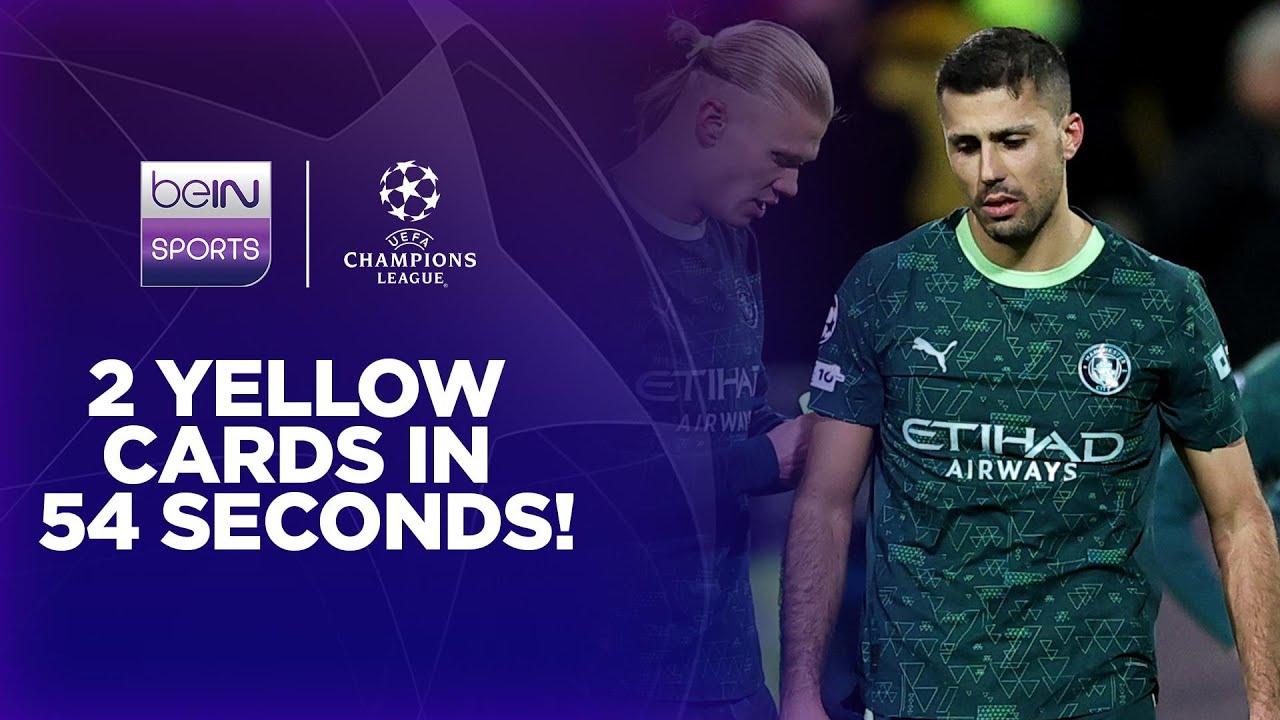 Rodri sent off after quick-fire double yellow! | UCL 25/26 Moments ...