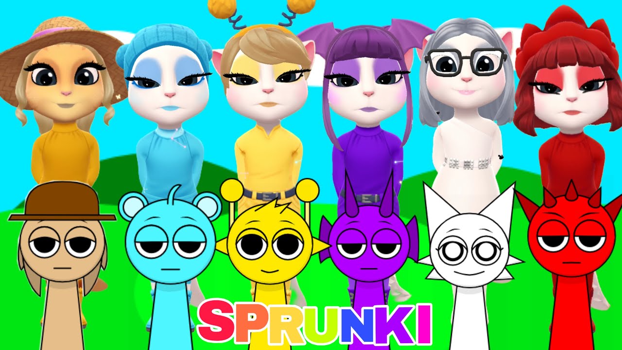 My Talking Angela 2 || SPRUNKI INCREDIBOX | Tunner, Wenda, Durple, Sky ...