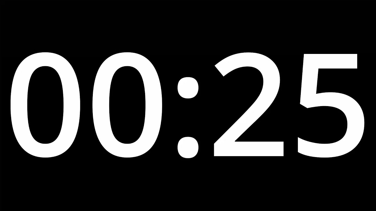 25 SECOND TIMER with alarm - COUNTDOWN Clock Alarm - YouTube