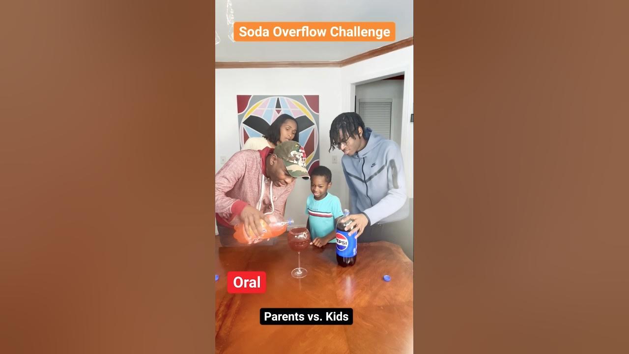 Soda Overflow Challenge! Parent vs. Kids!! #family - YouTube