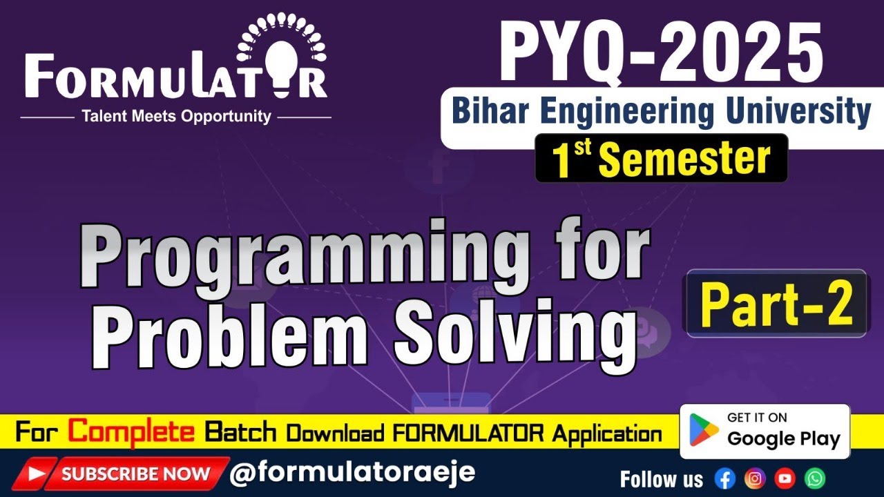 Bihar Engineering University PYQ 2025 | PPS Part-02 | Most Important Questions Solved - YouTube