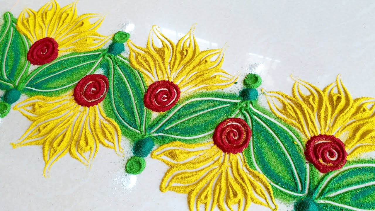 How to draw rangoli designs step by step easy | Beautiful, Easy Rangoli ...