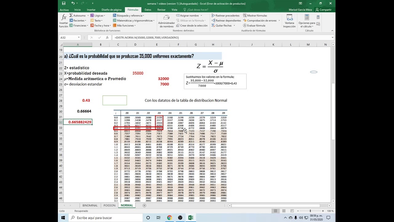 Distribución Normal en excel - YouTube