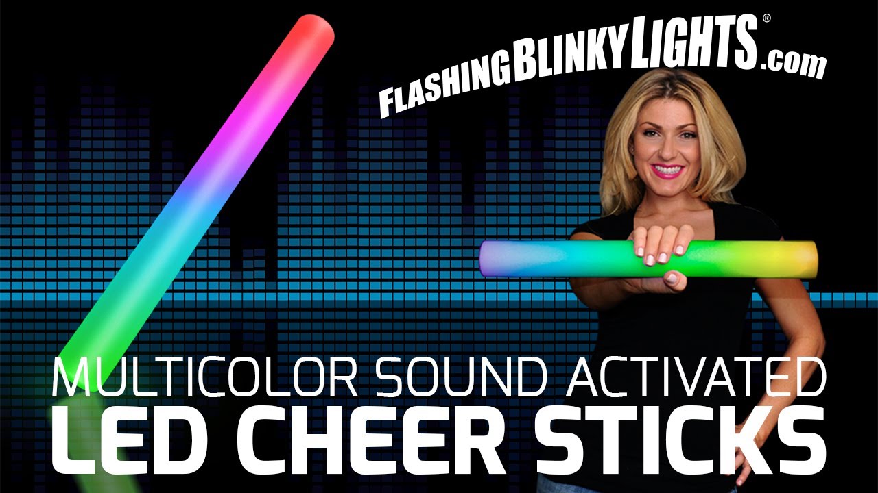 The Sound Activated Multicolor Light Up Cheer Stick - YouTube