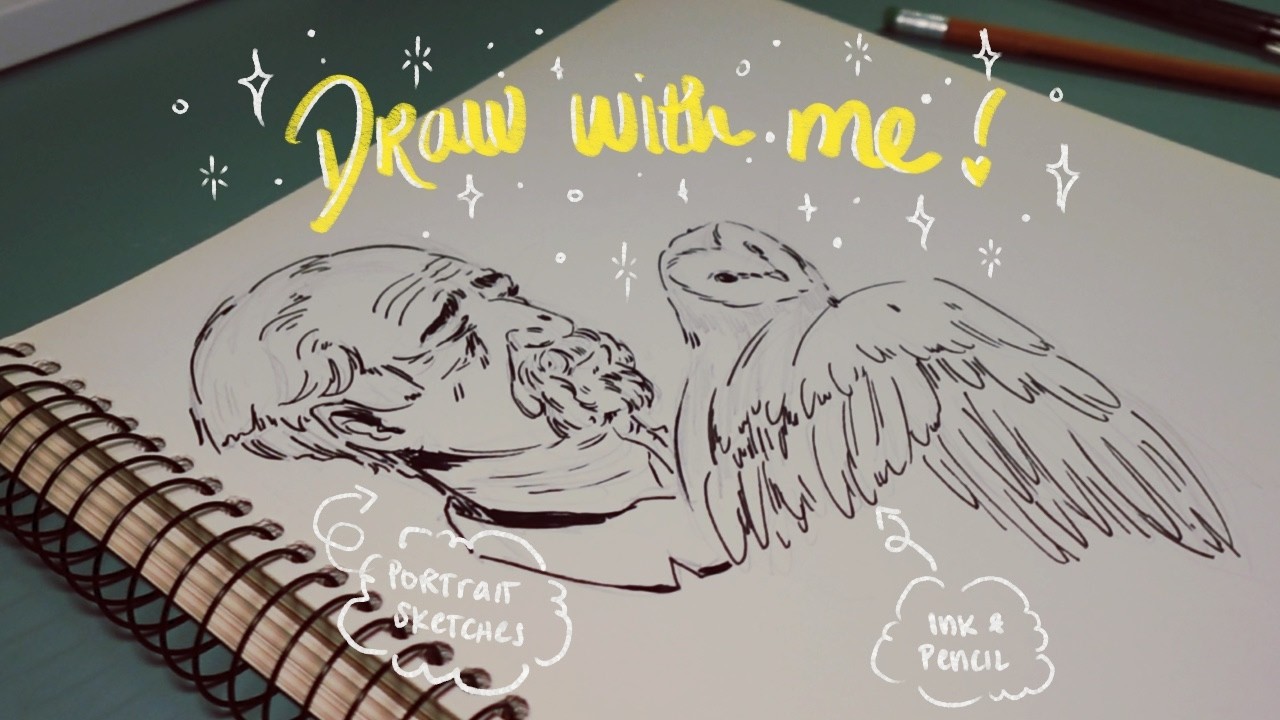 Draw with Me Portrait sketches using Pinterest references - YouTube
