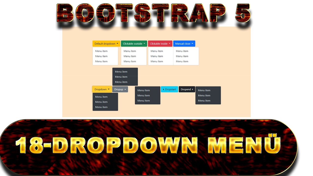 18- Bootstrap 5 Dersleri - Dropdown Menu - Açılır Menu Kullanımı - YouTube