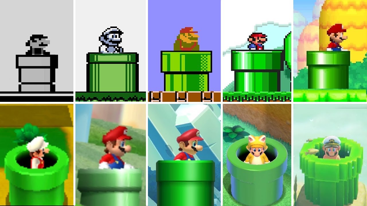 Evolution Of Super Mario Pipes (1985-2019) - YouTube
