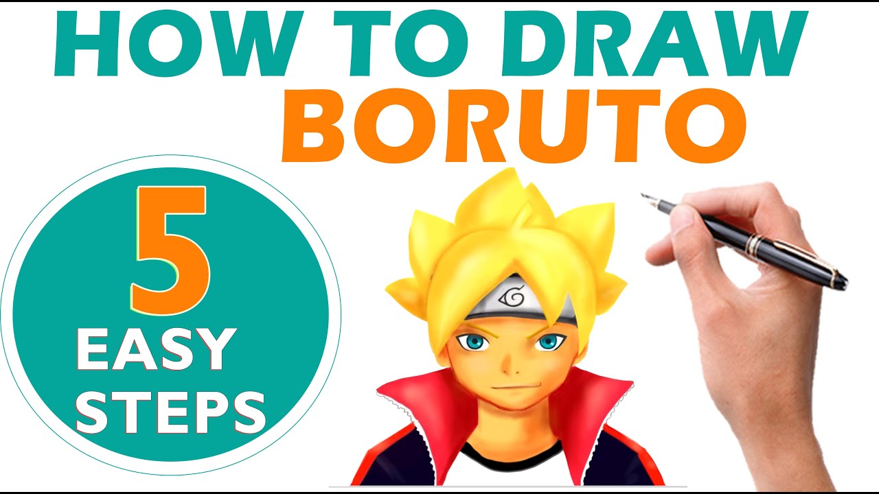 How to draw BORUTO in (5 EASY STEPS) Make drawing easy -Applicable in ...