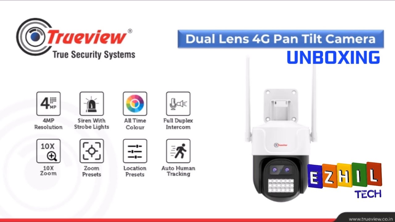 TRUEVIEW 4MP DUAL LENS CAMERA UNBOXING VIDEO #EZHILTECH - YouTube