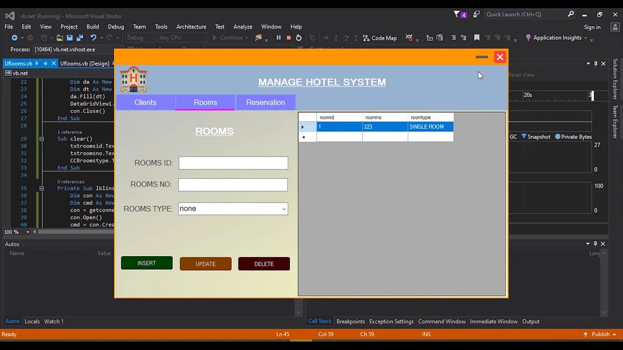 Hotel Manage System In Visual Basic.NET Full Project Part 4 - YouTube