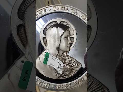 EPIC old VINTAGE RELIGIOUS mirror ICON thrift shop #faith #religion #reseller #art
