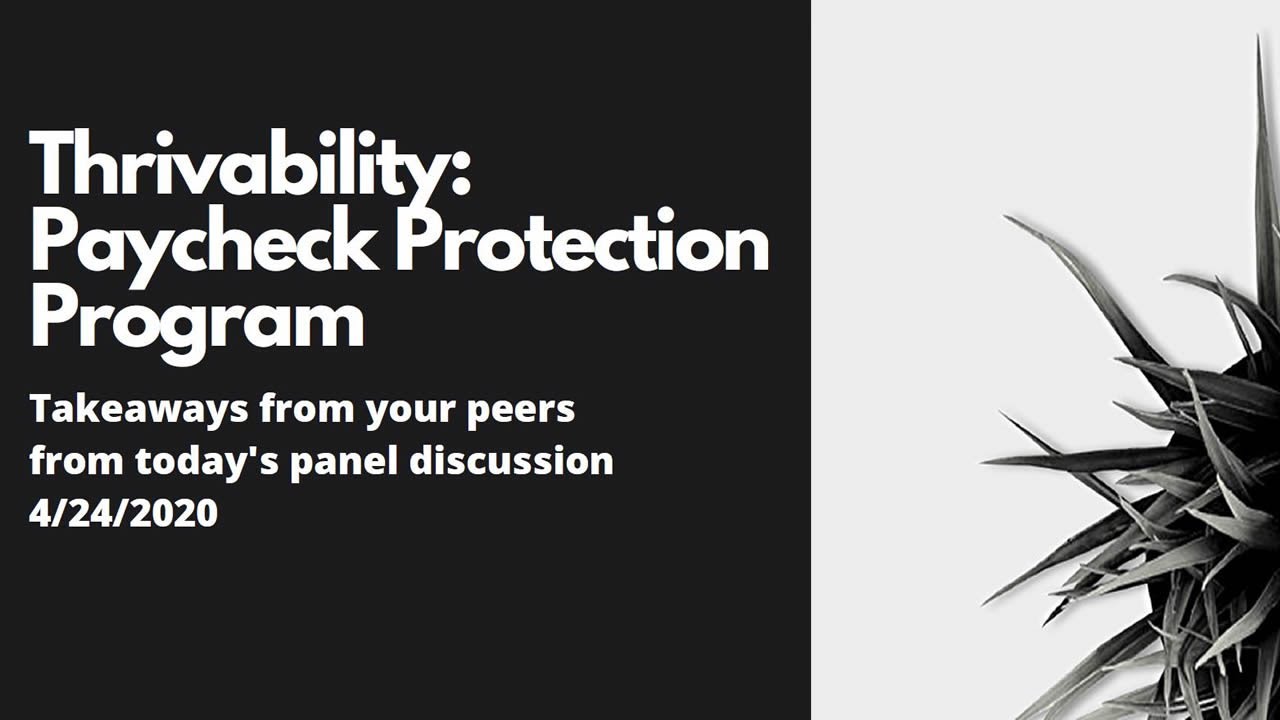 Thrivability PPP Chat - YouTube