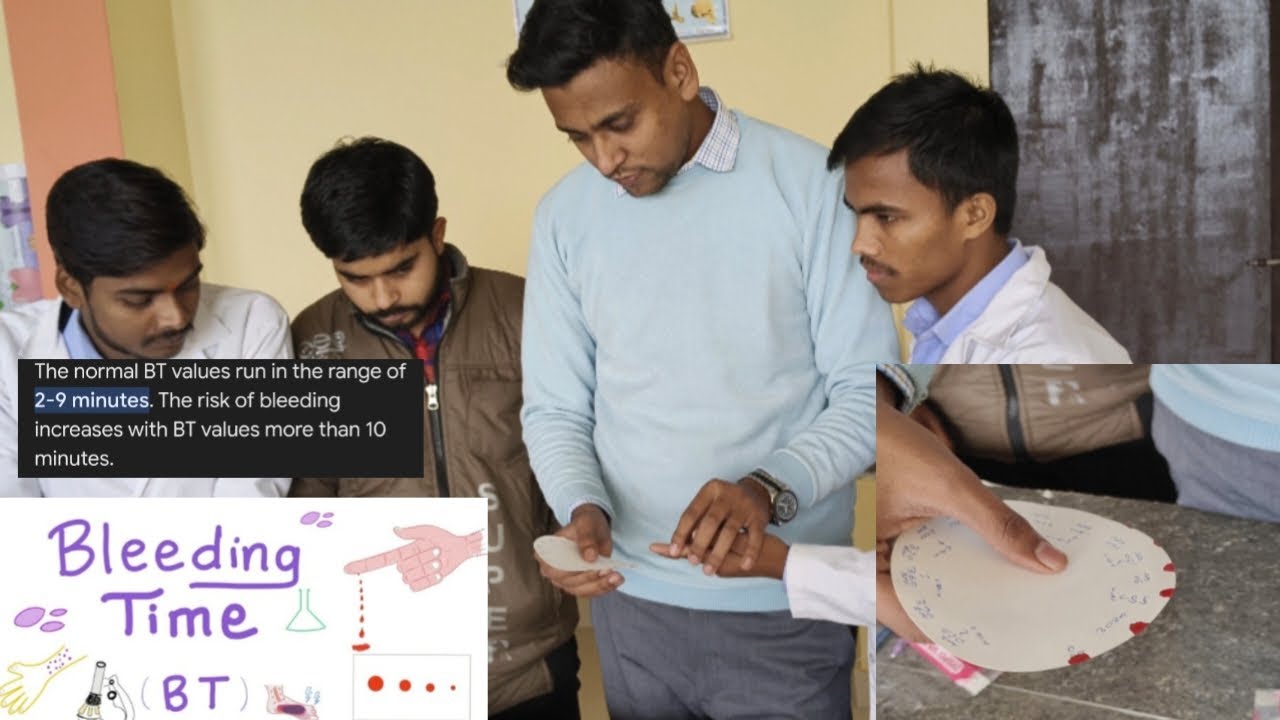 Bleeding time / Determination of bleeding time in Hindi / practical ...