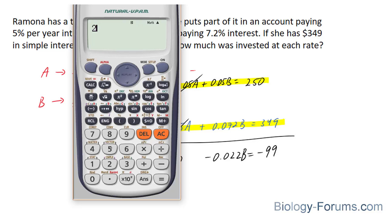 📚 How to solve a linear algebraic bank interest problem with two ...
