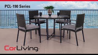 Wide Rattan Wicker Patio Dining Set - Parkview Collection | CorLiving