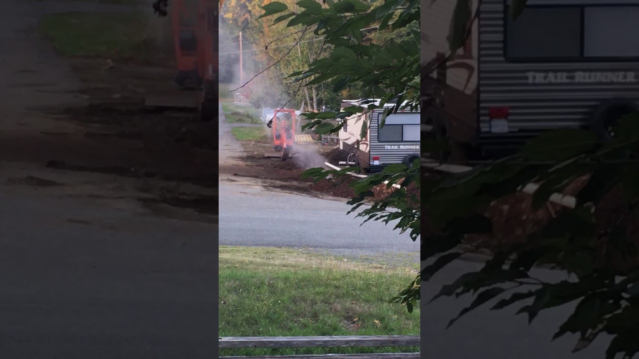 Neighbor Hit Natural Gas Line with Excavator - YouTube