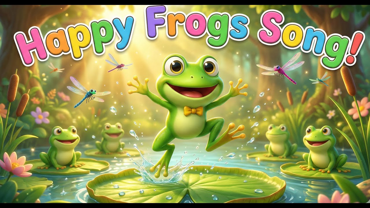 🐸 Happy Little Frogs Song 🎵 | Kids Song | Fun Rhymes, Dance, Jump ...