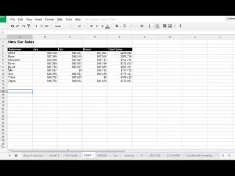 Spreadsheets: Sorting - YouTube