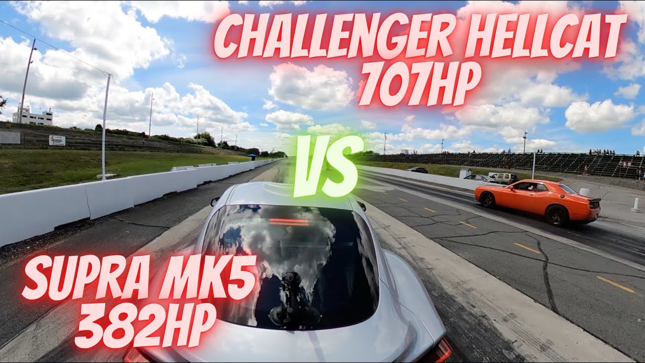 Drag Race Hellcat VS Supra MK5 - YouTube