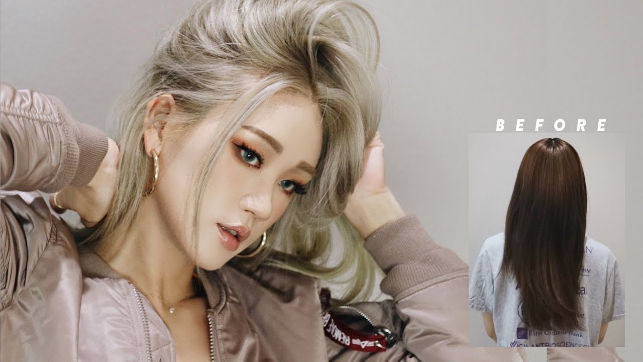 I Bleached My Over-processed Brunette Hair to Blonde | 손상모 셀프탈색 꿀팁 ...