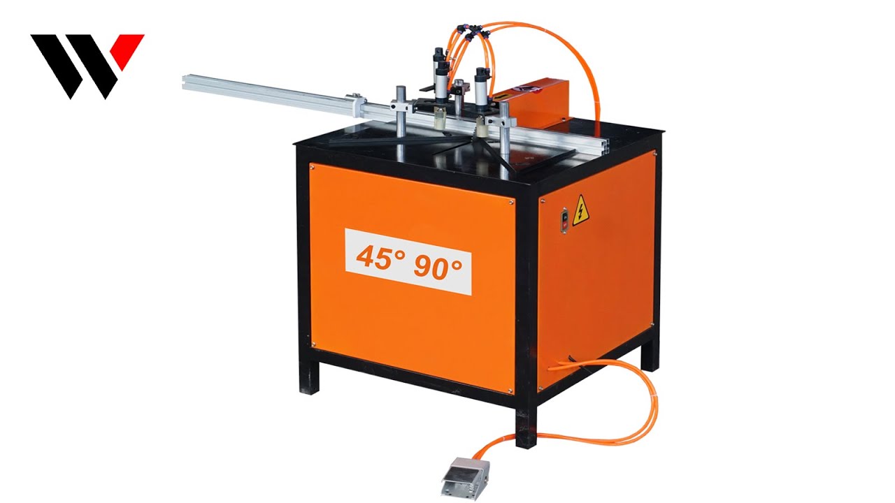 WFSEN 45 degree cutting machine - YouTube