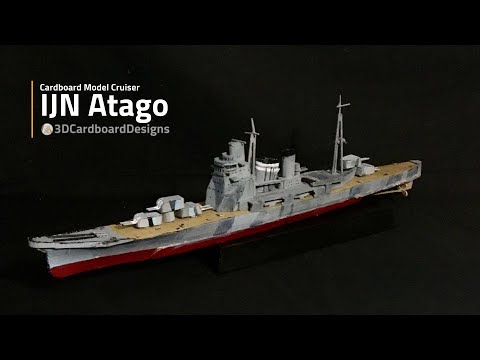 Making a Cardboard Atago Heavy Cruiser Model - YouTube