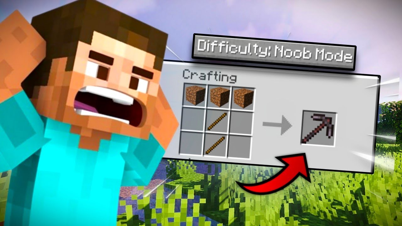 Minecraft But Its Super NOOB Difficulty - YouTube