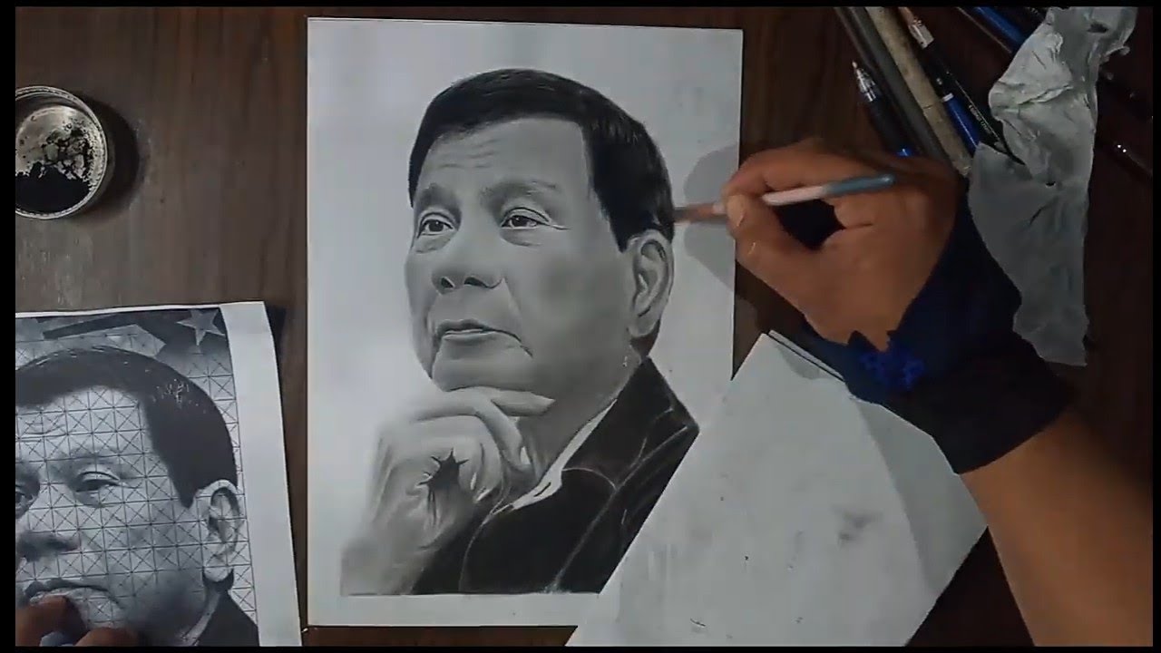 president duterte drawing charcoal and graphite benedicts art timelapse ...