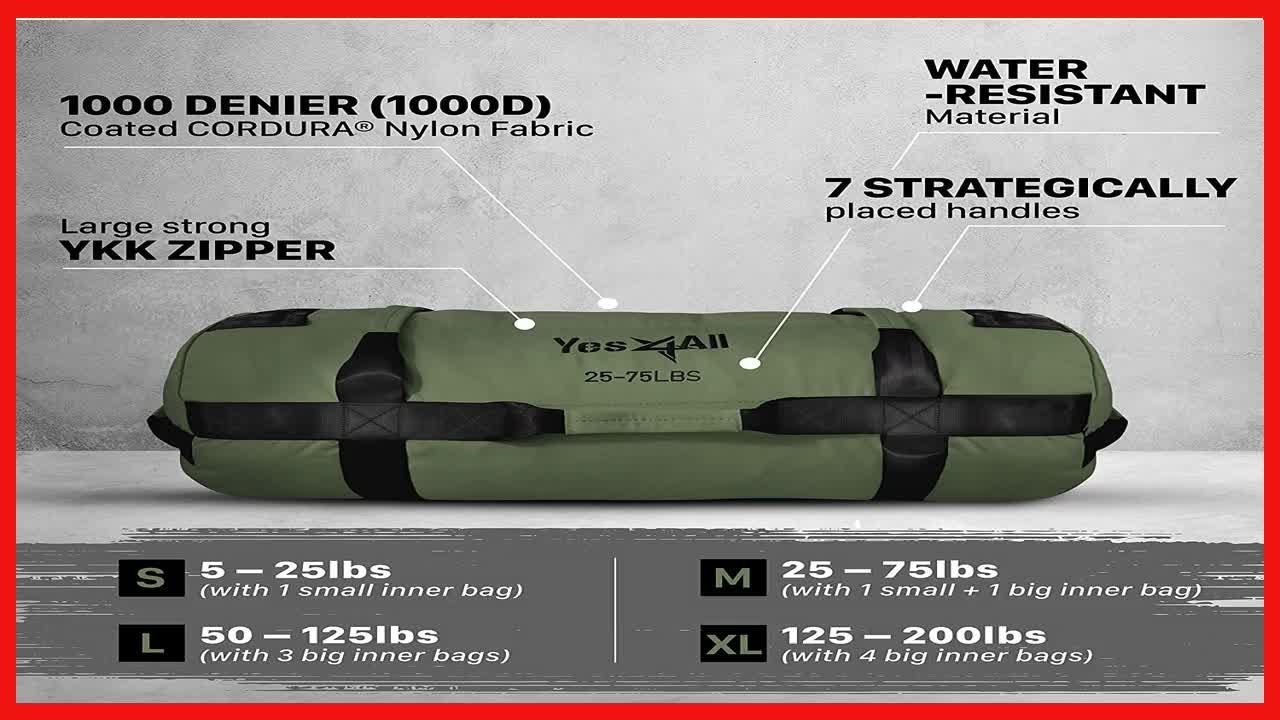 Yes4All Sandbags - Heavy Duty Sandbags for Fitness, Conditioning ...