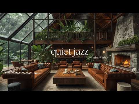 LIVE Escape to a Cozy Forest House 🔥🌲 | Soft Jazz & Fireplace