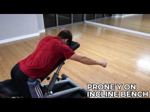 Prone Y on Incline Bench - YouTube