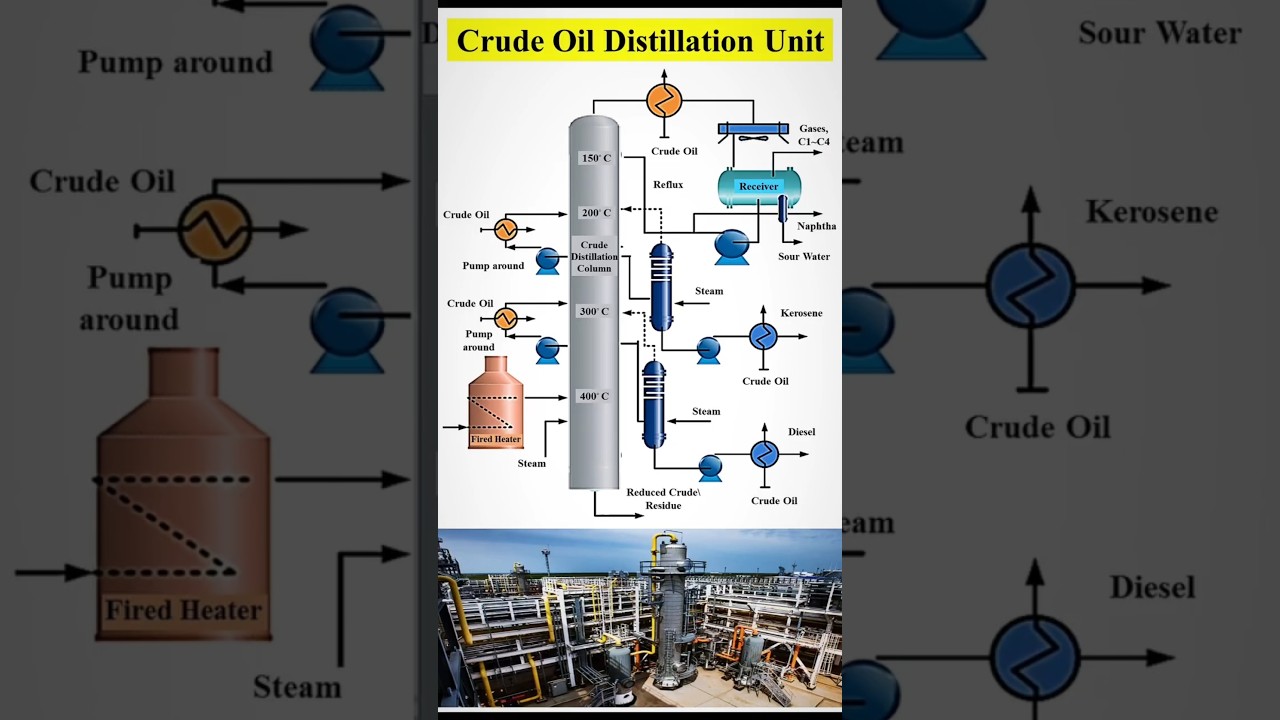 Crude oil distillation unit - YouTube