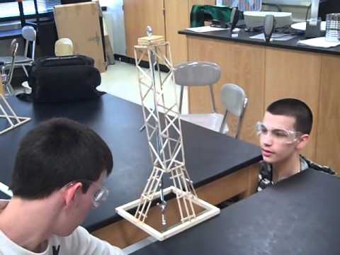 Science Olympiad 2011 first test tower - YouTube