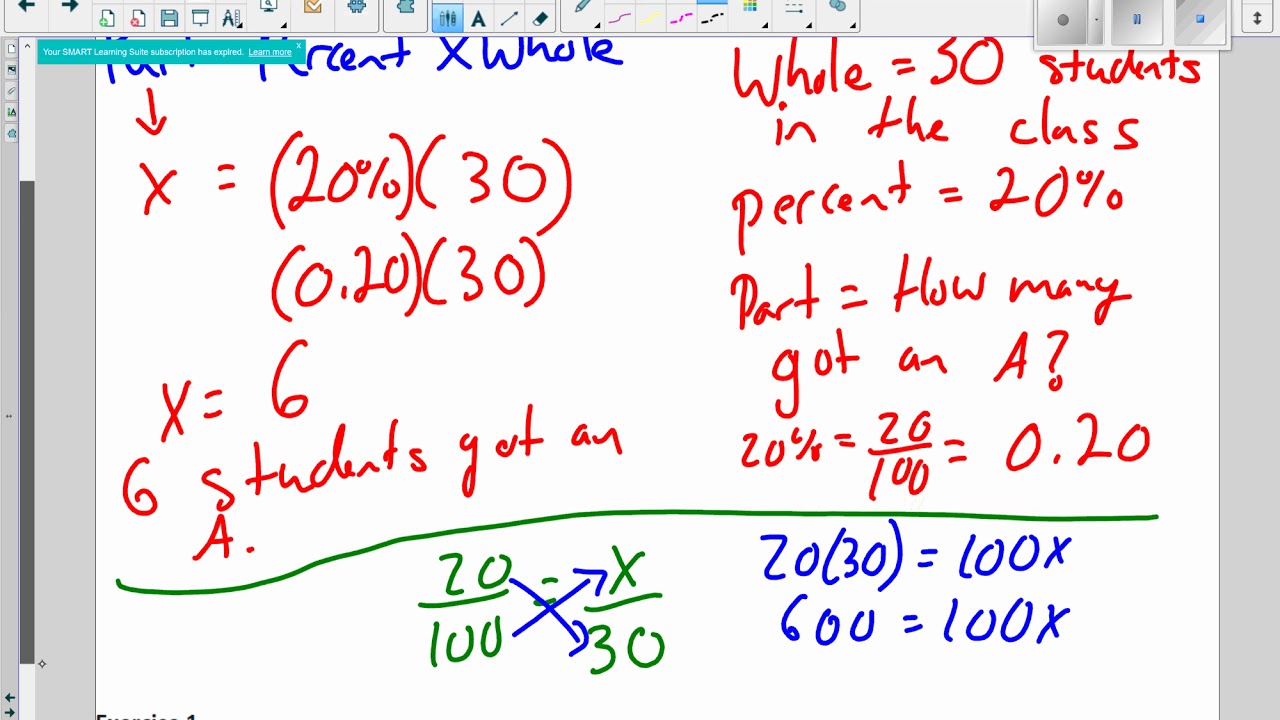 Finding the part, percent, whole: Module 4 Lesson 2 - YouTube