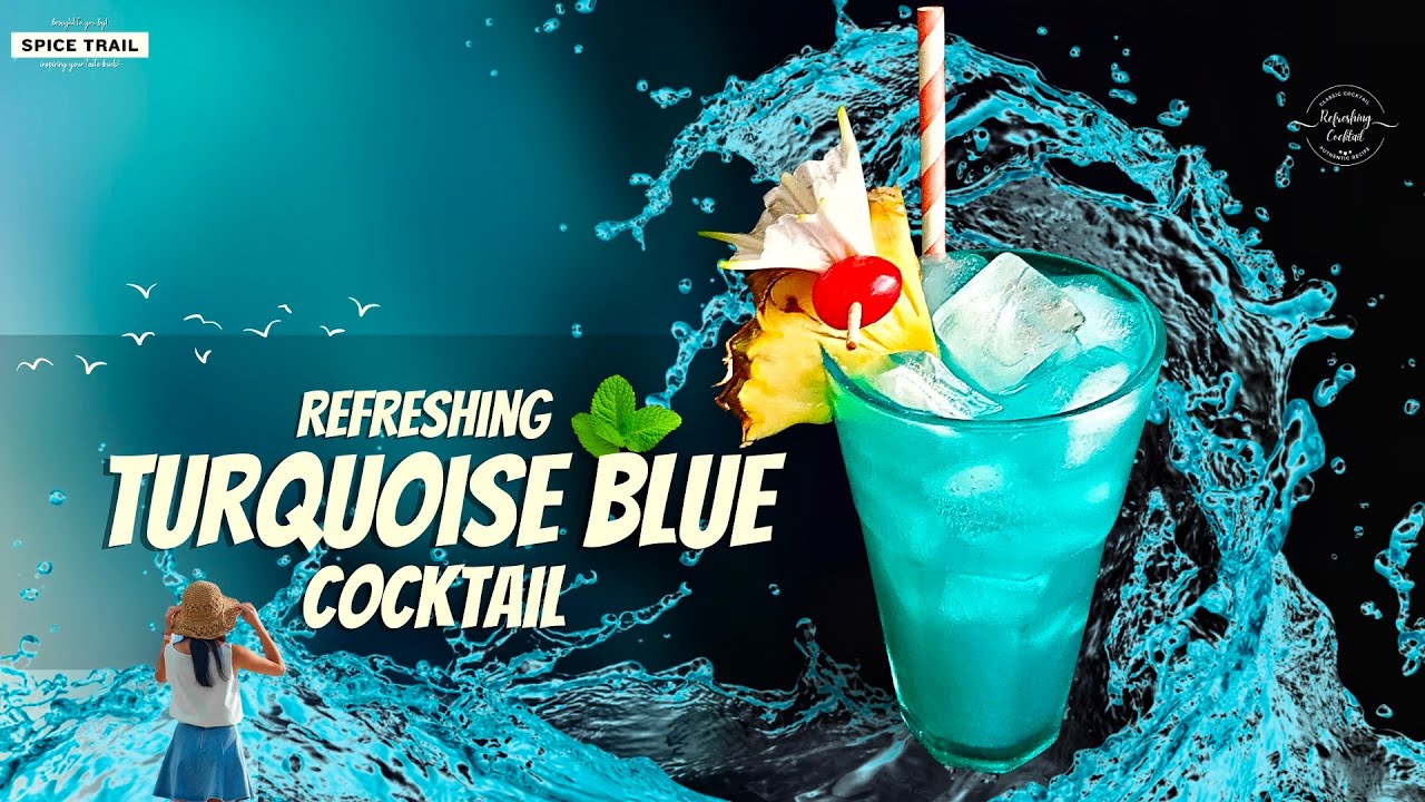 Turquoise Blue Cocktail | Simple Rum cocktail recipe - YouTube