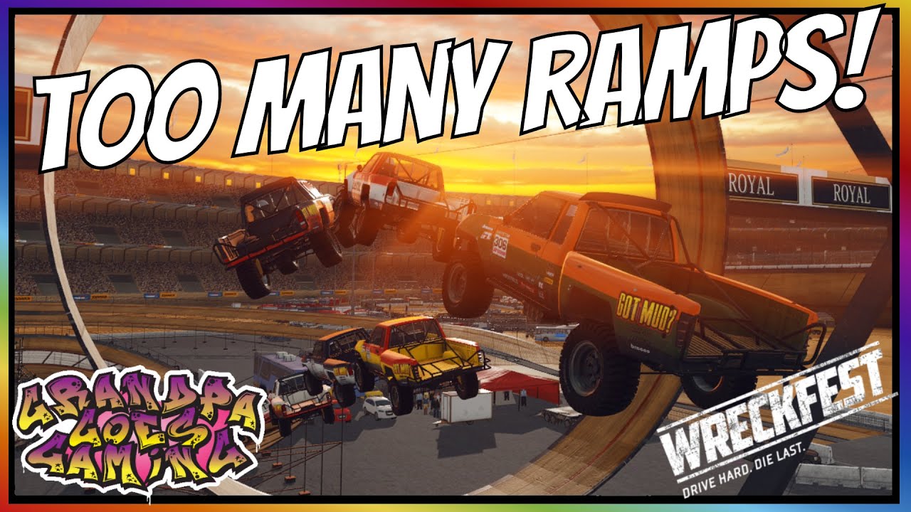 Taking On Lots Of Ramps at The Colloseum In Wreckfest - YouTube